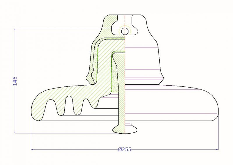 80-100-120 kN Standard Disk Insulator Code:0220 – Iran Insulator Co